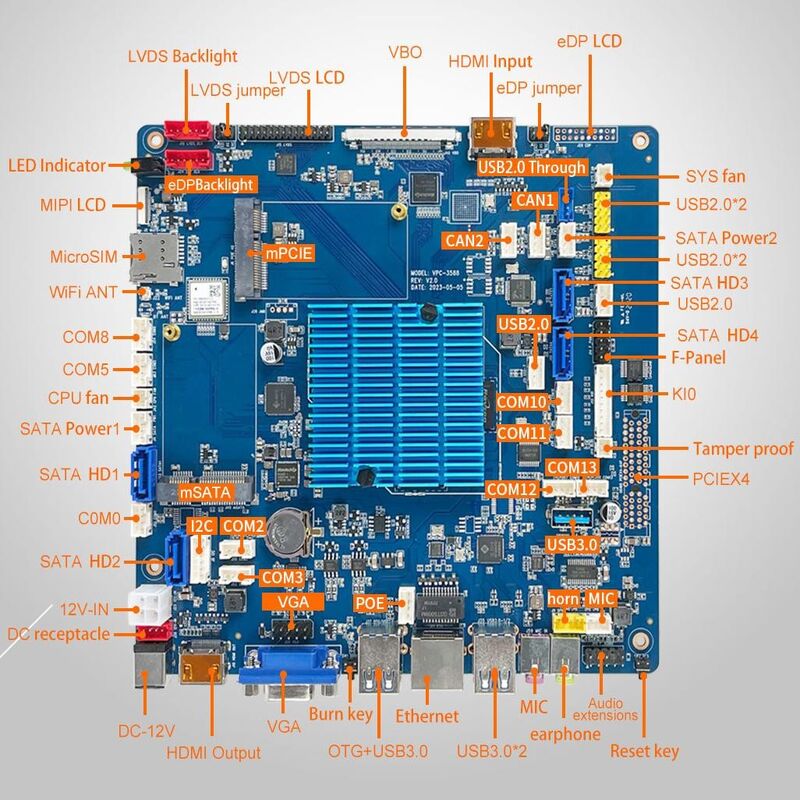 VPC-3588 AI industrial computer Mainboard support int4/int8/int16/FP16 ...