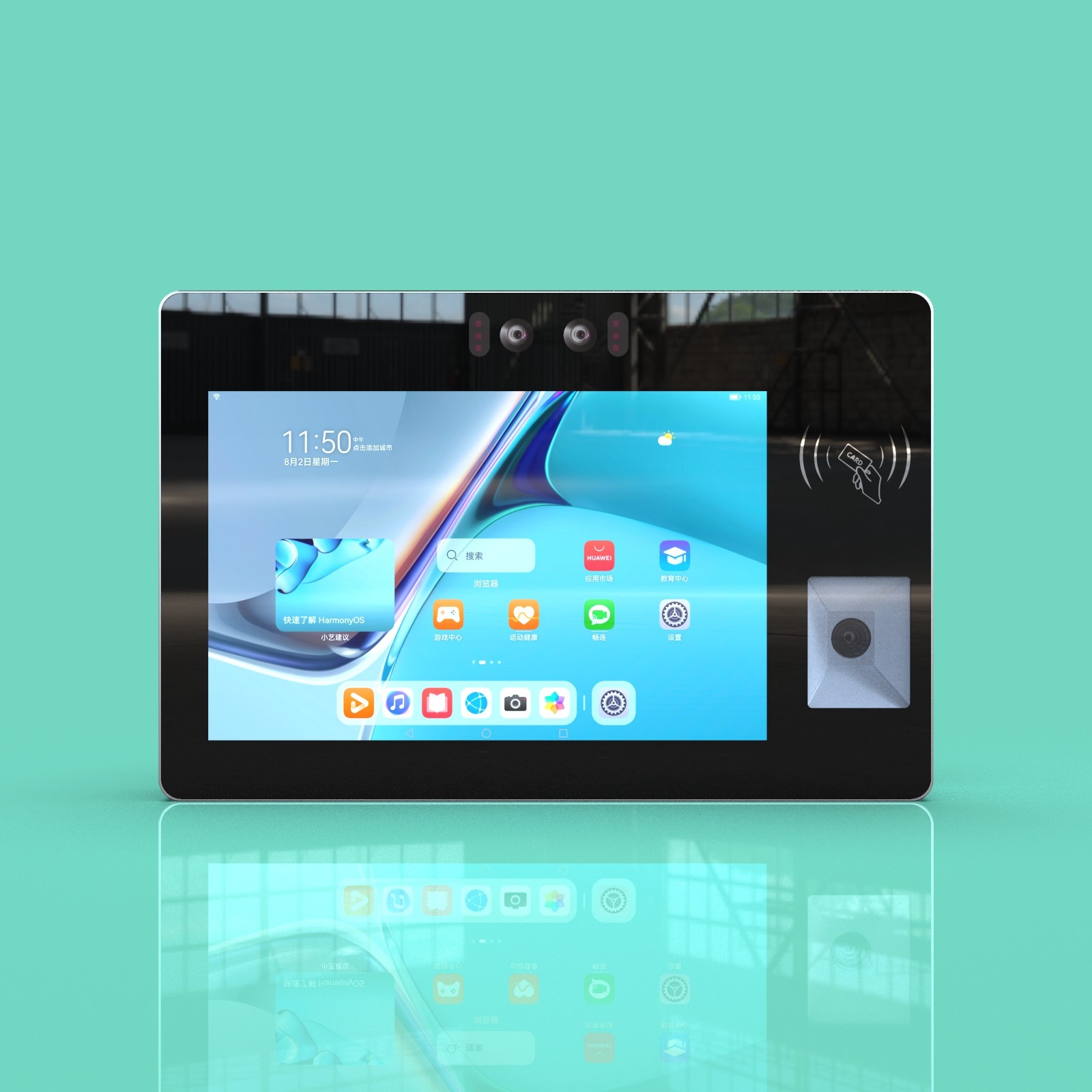 JP1103 Wall-Mounted Face Recognition, Card Reader, and QR Code Scanning 10-Inch Access Control ...